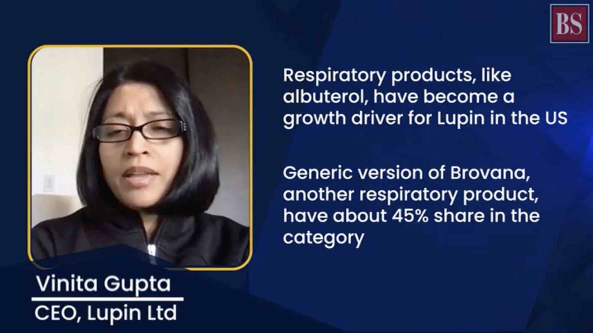 Vinita Gupta, CEO, Lupin with Business Standard on the company’s global plans, Feb 09,2022 - Lupin