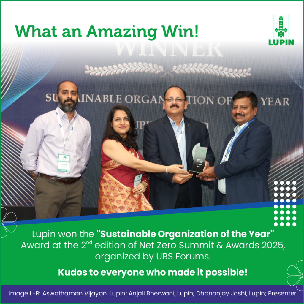 Lupin won the "Sustainable Organization of the Year" Award at the 2nd ...